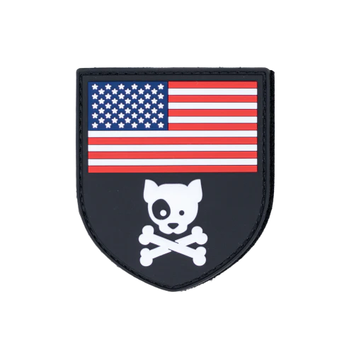 AMERICAN DOG & CROSSBONES PVC SHIELD Morale Patch